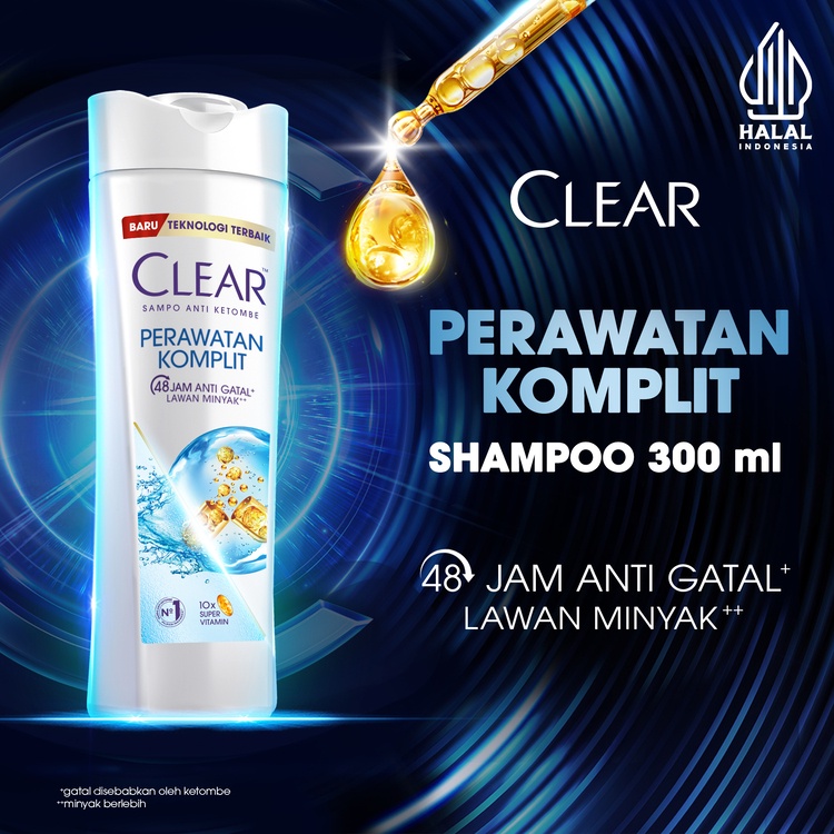 Jual CLEAR Shampoo Anti Ketombe Perawatan Komplit, 48 Jam Melindungi dari Gatal dan Lawan Minyak ...