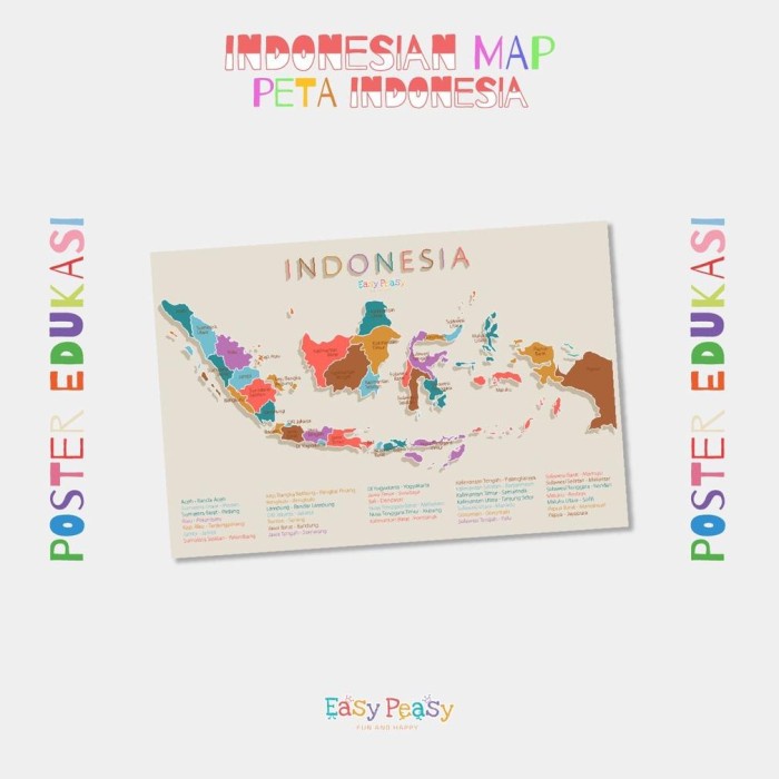 Jual Promo Easy Peasy - Poster Edukasi Anak - Peta Indonesia ...
