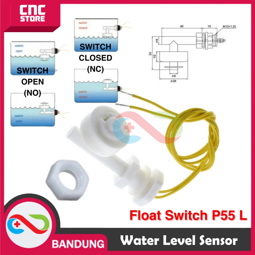 Jual SENSOR WATER LEVEL KETINGGIAN AIR P55 L FLOAT SWITCH | Shopee ...