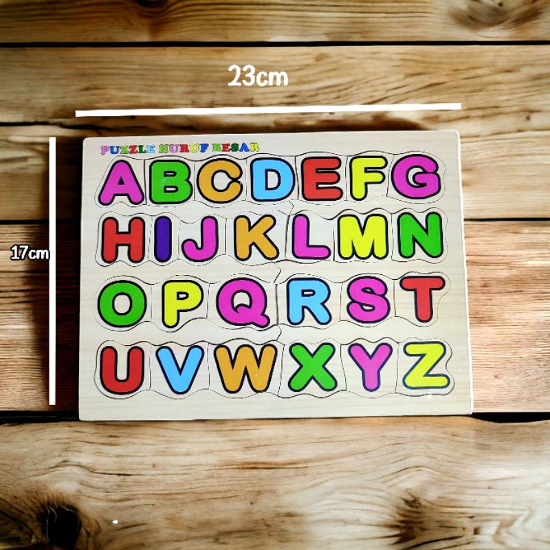 Jual Mainan Puzzle Huruf Kayu / Mainan Edukasi Anak Alfabet / Pajel ...