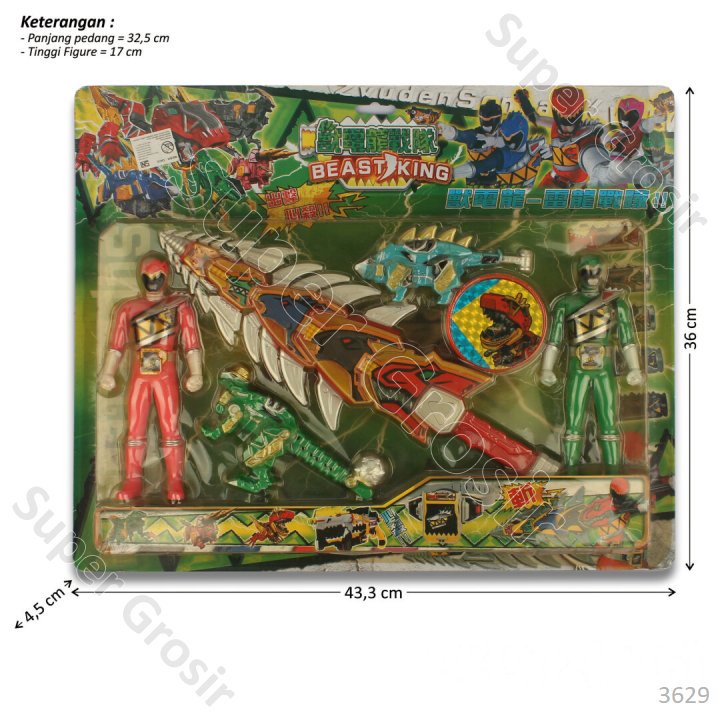 Jual Pedang Karakter Mirip Power Ranger + 2 Figure + Acc Beast King ...