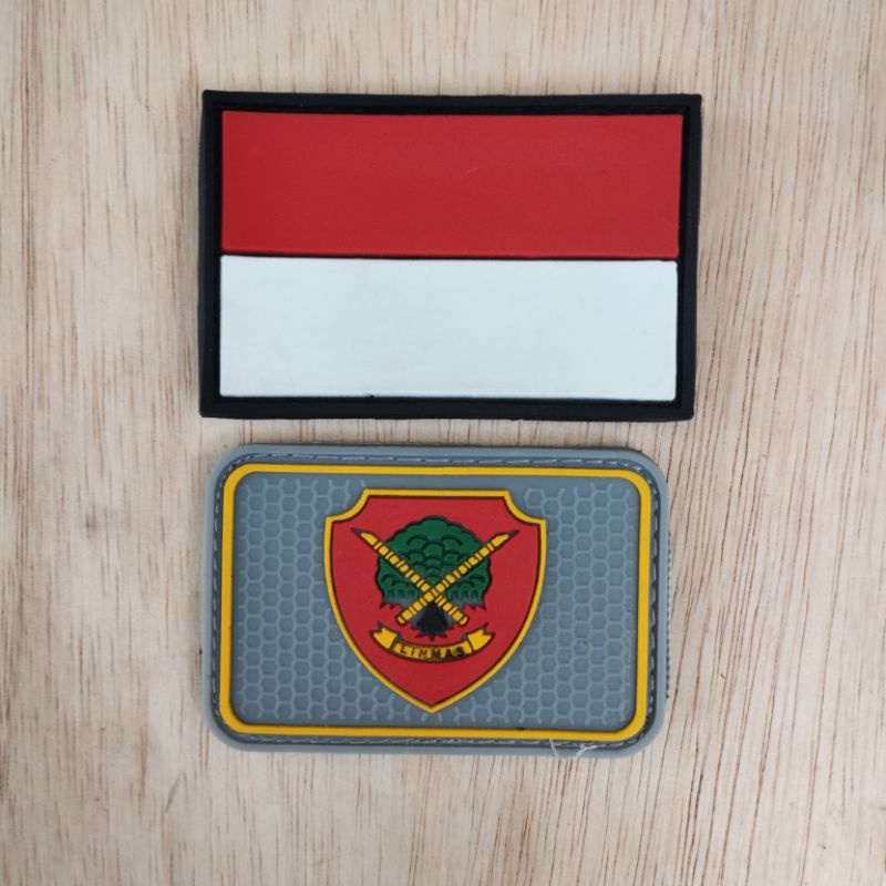 Jual patch rubber logo linmas / hansip kotak dasar abu . tempelan ...