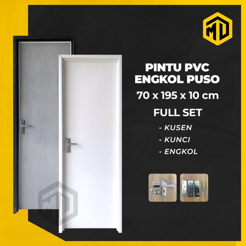 Jual Pintu Kamar Mandi PVC Polos Bahan Tebal 70x195 Putih Glossy Dengan ...