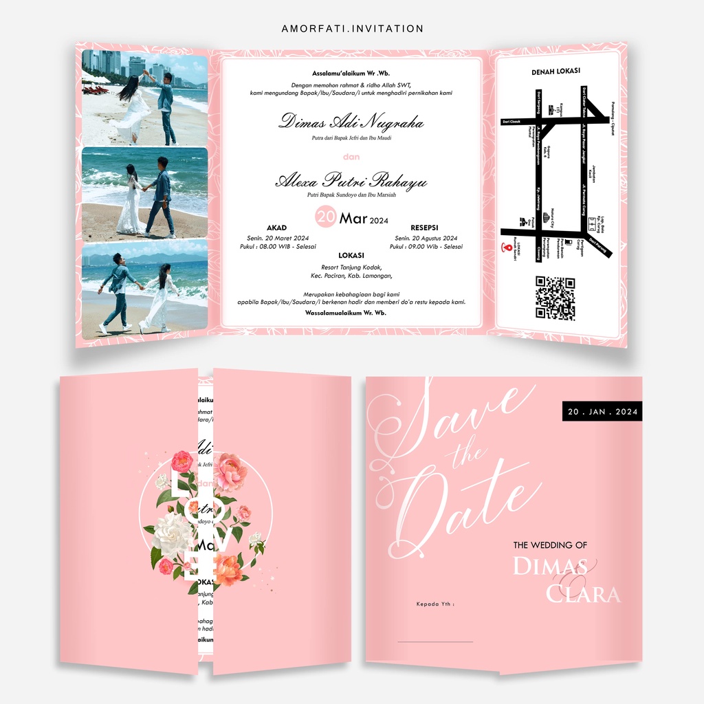 Jual Undangan Pernikahan Aesthetic Rustic Premium Modern Custom Foto ...