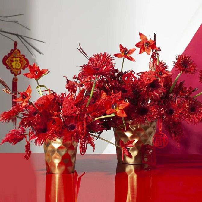 Jual Vas Bunga Tembaga Emas Pot Meja Christmas Flower Vase Vas Meja ...