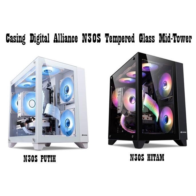 Jual Terbaru Casing Gaming Digital Alliance N30S V2 Tempered Glass Mid ...