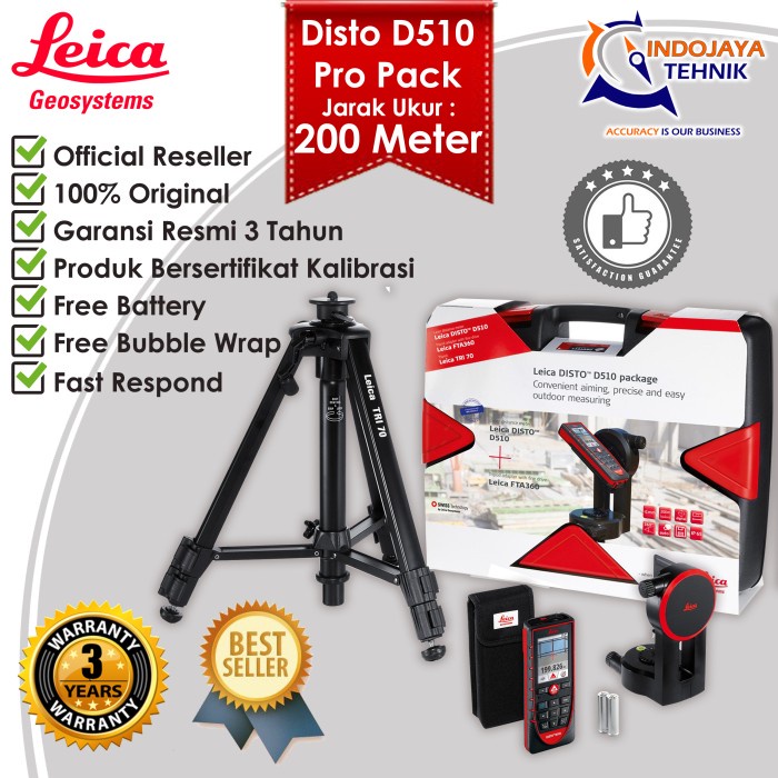 Jual Leica Laser Distance Meter / Disto D510 Pro Pack (200 meter range ...
