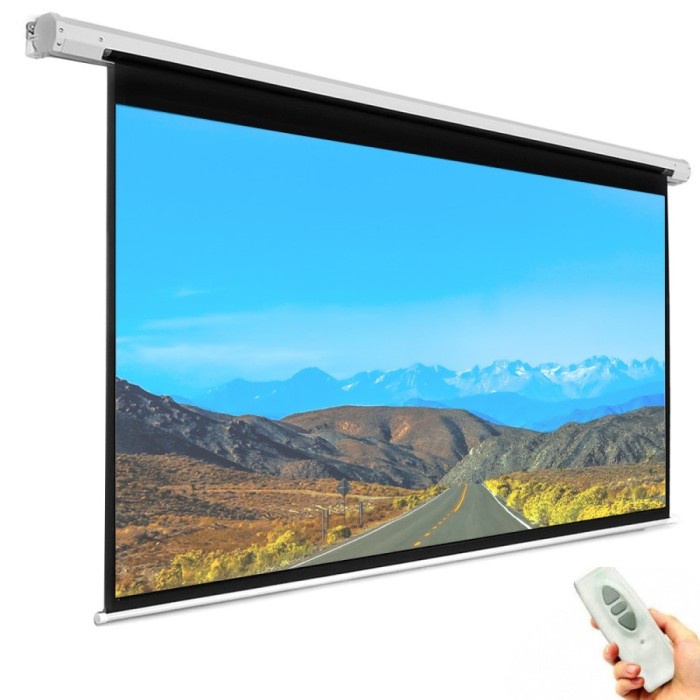 Jual Hawas Screen Projector Motorized Layar Proyektor 70 Inch | Shopee ...