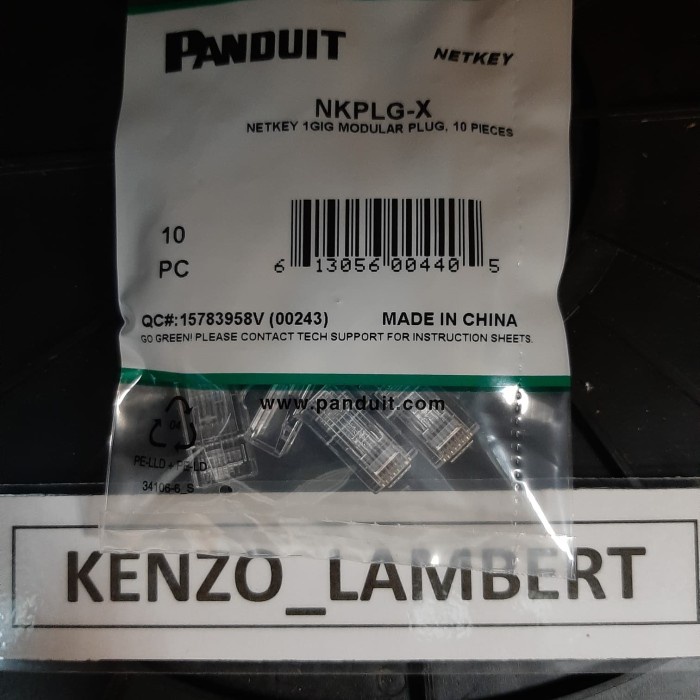 Jual KONEKTOR RJ 45 PANDUIT NETKEY 1 GIGA NKPLG-X / RJ45 PANDUIT ...