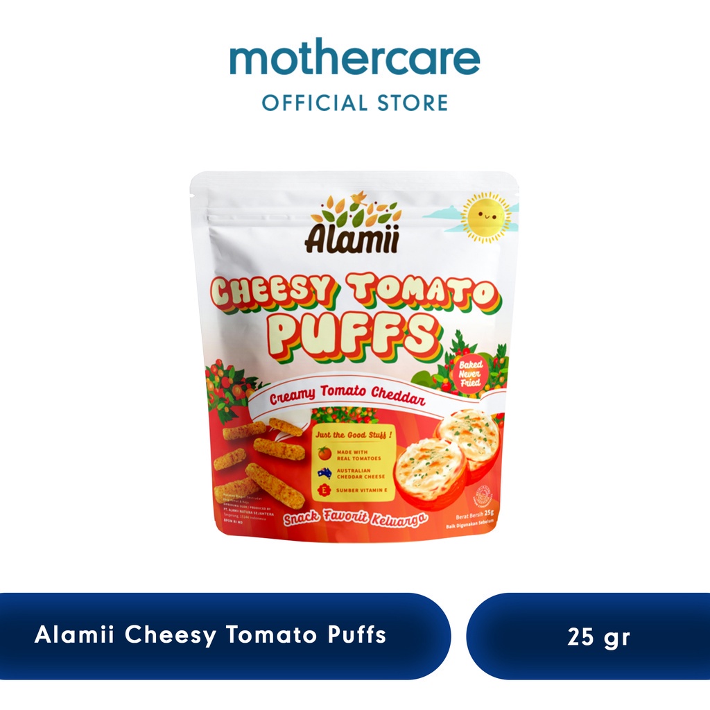 Jual Alamii Cheesy Tomato Puffs 25 - Cemilan Sehat Anak Rasa Keju Tomat ...