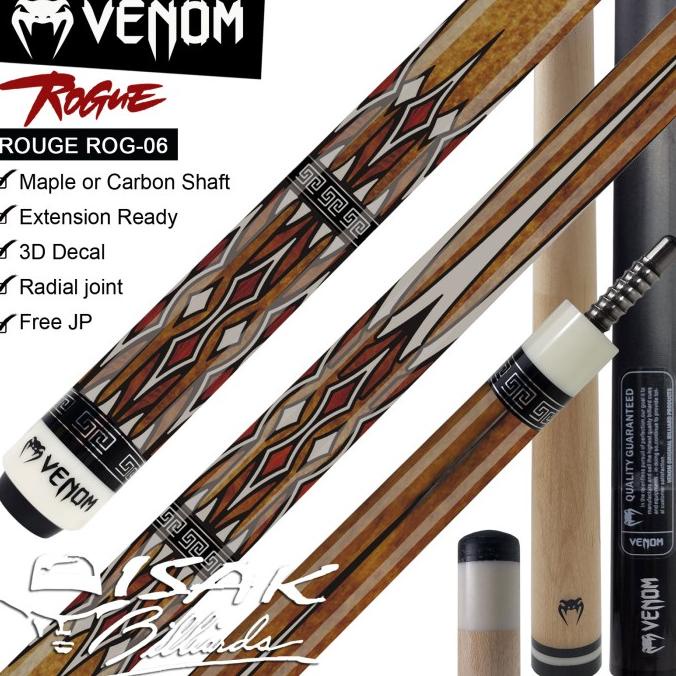 Jual NEW PRODUCT !!! Venom Rogue ROG-06 Pool Cue - Radial Maple Carbon ...