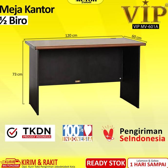 Jual Tkdn Vip Mv-601A Meja Kantor Kerja 1/2 Biro Tanpa Laci Terbaik ...