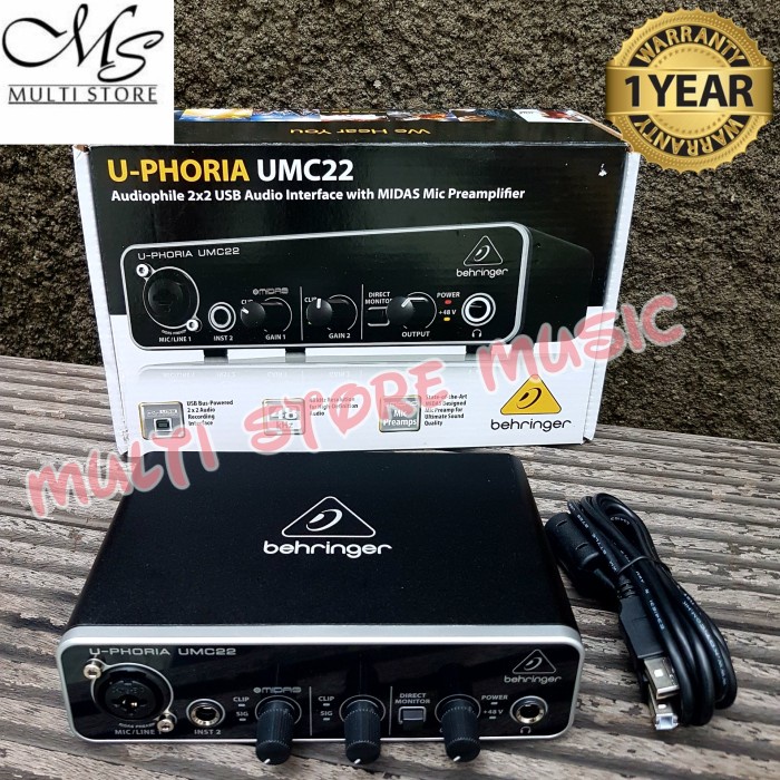 Jual BEHRINGER SOUNDCARD UMC22 / UMC 22 AUDIO INTERFACE WITH MIDAS ...