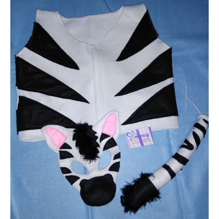 Jual [Original] Kostum Binatang Zebra Dari Flanel Rompi Topeng Ekor ...
