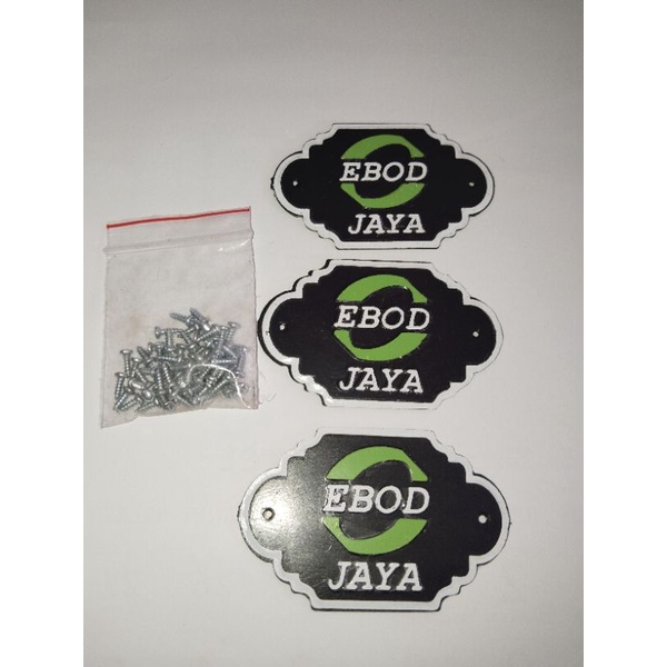 Jual logo ebod jaya satu set 3 piece plus sekrup ori | Shopee Indonesia