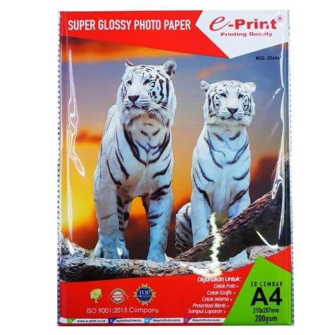 Jual Berkualitas KERTAS FOTO / PO PAPER SUPER GLOSSY E-PRINT A4 ...