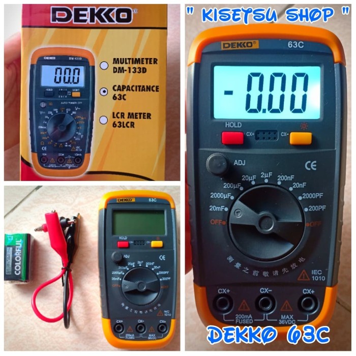 Jual New Digital Capacitance Meter / Multimeter Dekko 63C Terbatas ...