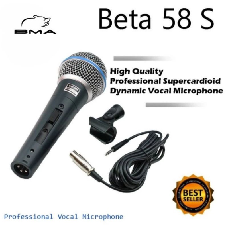 Jual Microphone Original Bma Beta 58s Mic Kabel Mikropon Bma Mikrofon | Shopee Indonesia