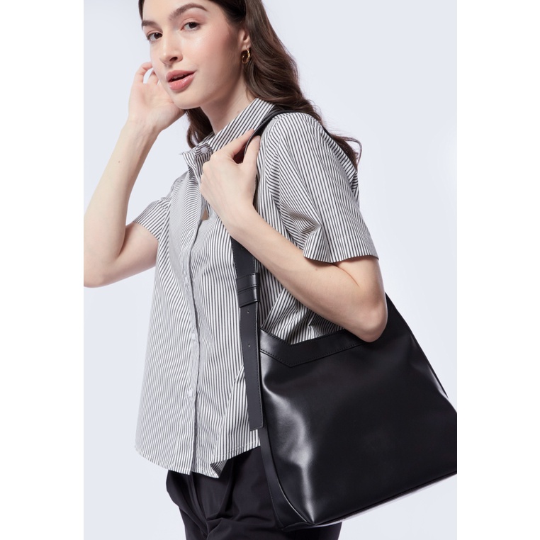 Jual Executive Black Tote Bag With Adjustable Strap | Shopee Indonesia