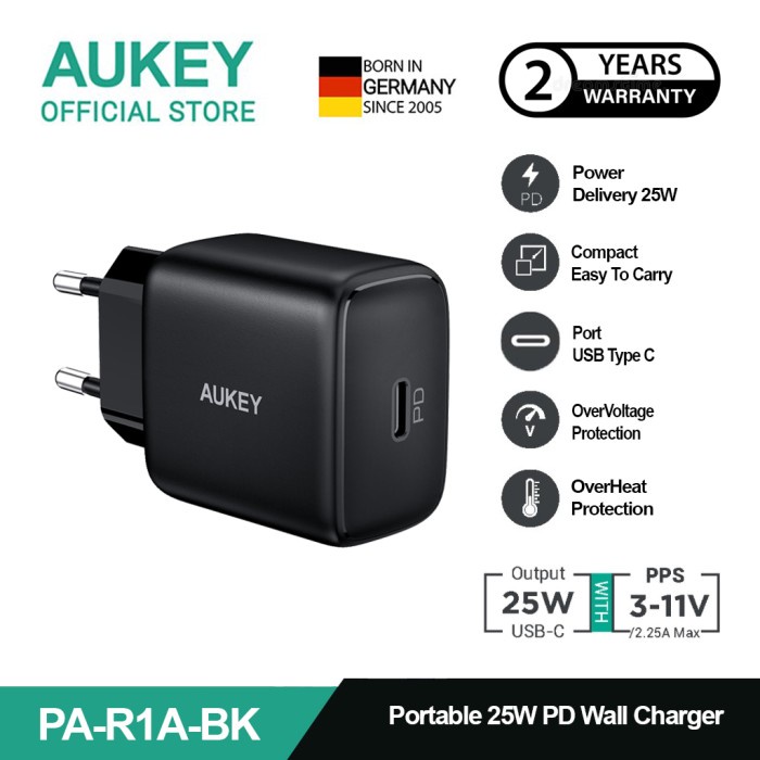 Jual KF985 AUKEY Charger Type C 25W PA-R1A-BK PD 3.0 Fast Charging OBRAL | Shopee Indonesia