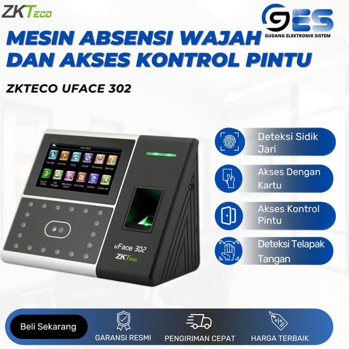 Jual Mesin Absensi Wajah Zkteco Uface 302 Bisa Akses Kontrol Pintu | Shopee Indonesia