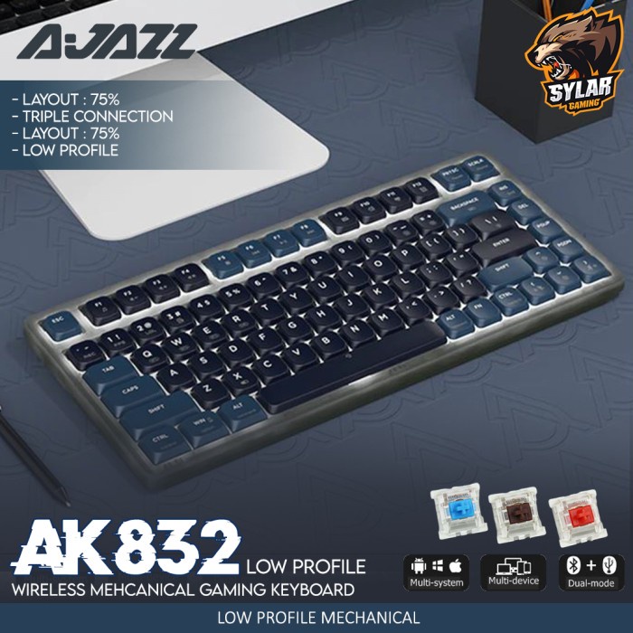 Jual Ajazz AK832 Low Profile Wireless Mehcanical Gaming Keyboard ...