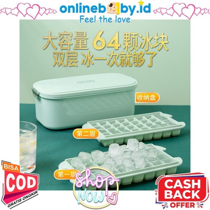 Jual Ice Cube Box Tray Silicone Tempat Cetakan Es Batu Baki 3in1 Food ...
