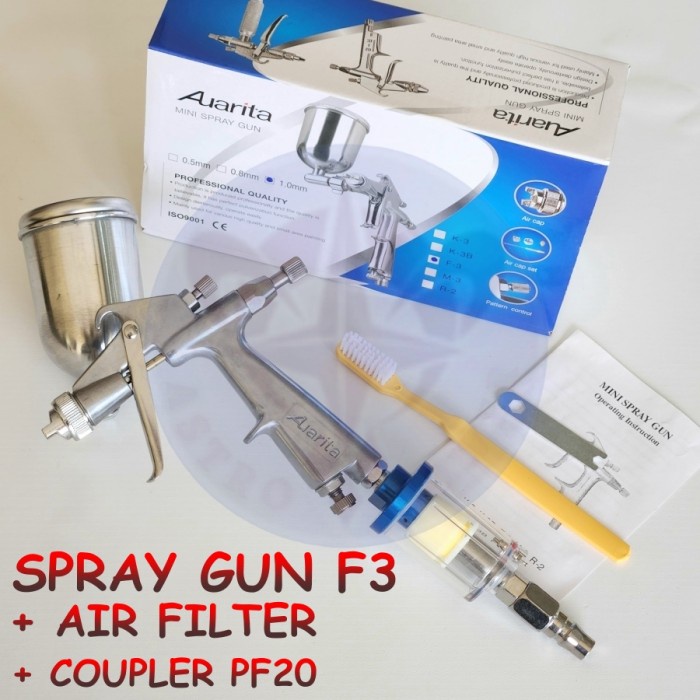 Jual Spray Gun Auarita F3 + Air Filter + Coupler Pf20 | Shopee Indonesia