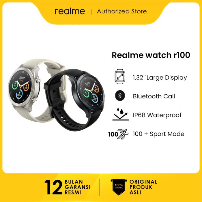 Jual REALME WATCH R100 SMARTWATCH 1.32INCH DISPLAY BLUETOOTH PANGGILAN ...
