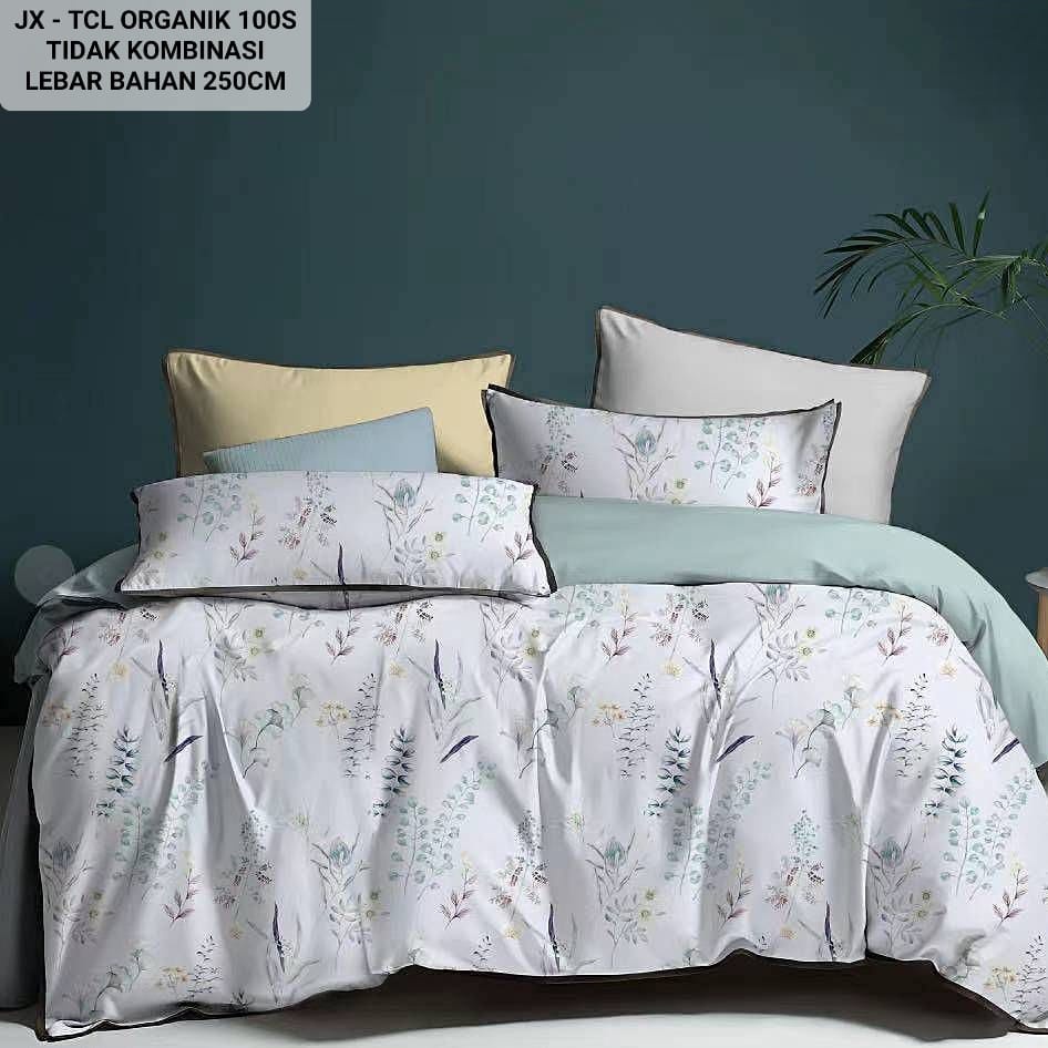 Jual Sprei Set Bedcover Sutra Organik 100s Serat Bamboo Motif Polos ...