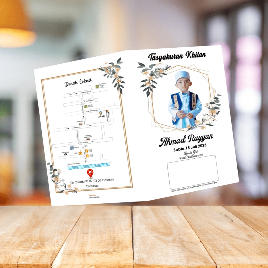Jual Cetak Print Undangan Sunatan Unik Murah Simple proses cepat hemat ...
