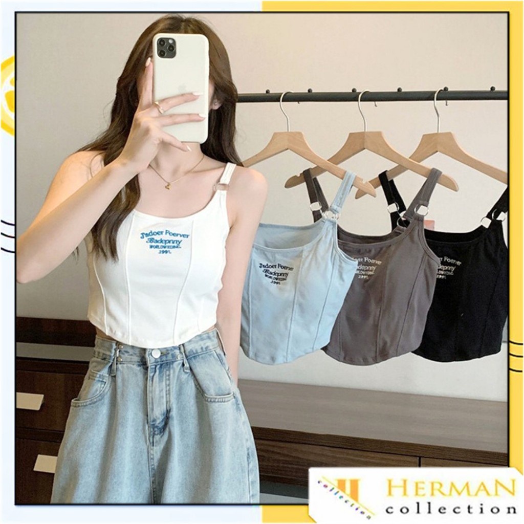 Jual HC Tanktop Kamisol Wanita 6945 Tank Top Bra Casual Look Korean Pakaian Atasan Wanita Top ...