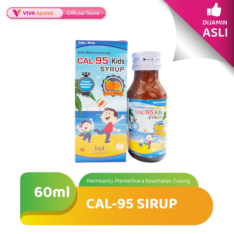 Jual Cal-95 Kids Sirup Membantu Memenuhi Kebutuhan Kalsium (60 ml ...