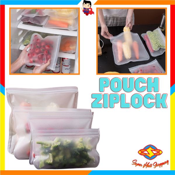 Jual SMS Ziplock Food Storage Pouch Penyimpanan Makanan Kulkas Reusable ...