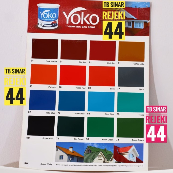 Jual YOKO ROOF PAINT GALON 4 KG CAT GENTENG SENG ASBES BETON TEMBOK ...