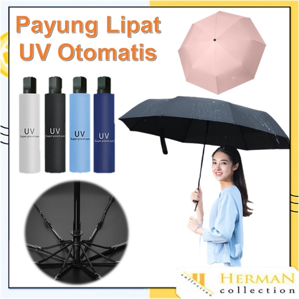 Jual HC Payung Anti Uv Korea style Anti Panas Payung Lipat Otomatis Ultra violet Anti Hujan ...