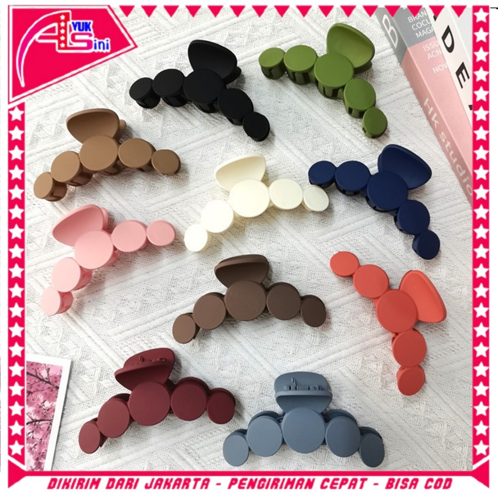 Jual AS Jepit Rambut Motif Bulat Besar Doff Jedai Model 5 Bulatan Matte ...