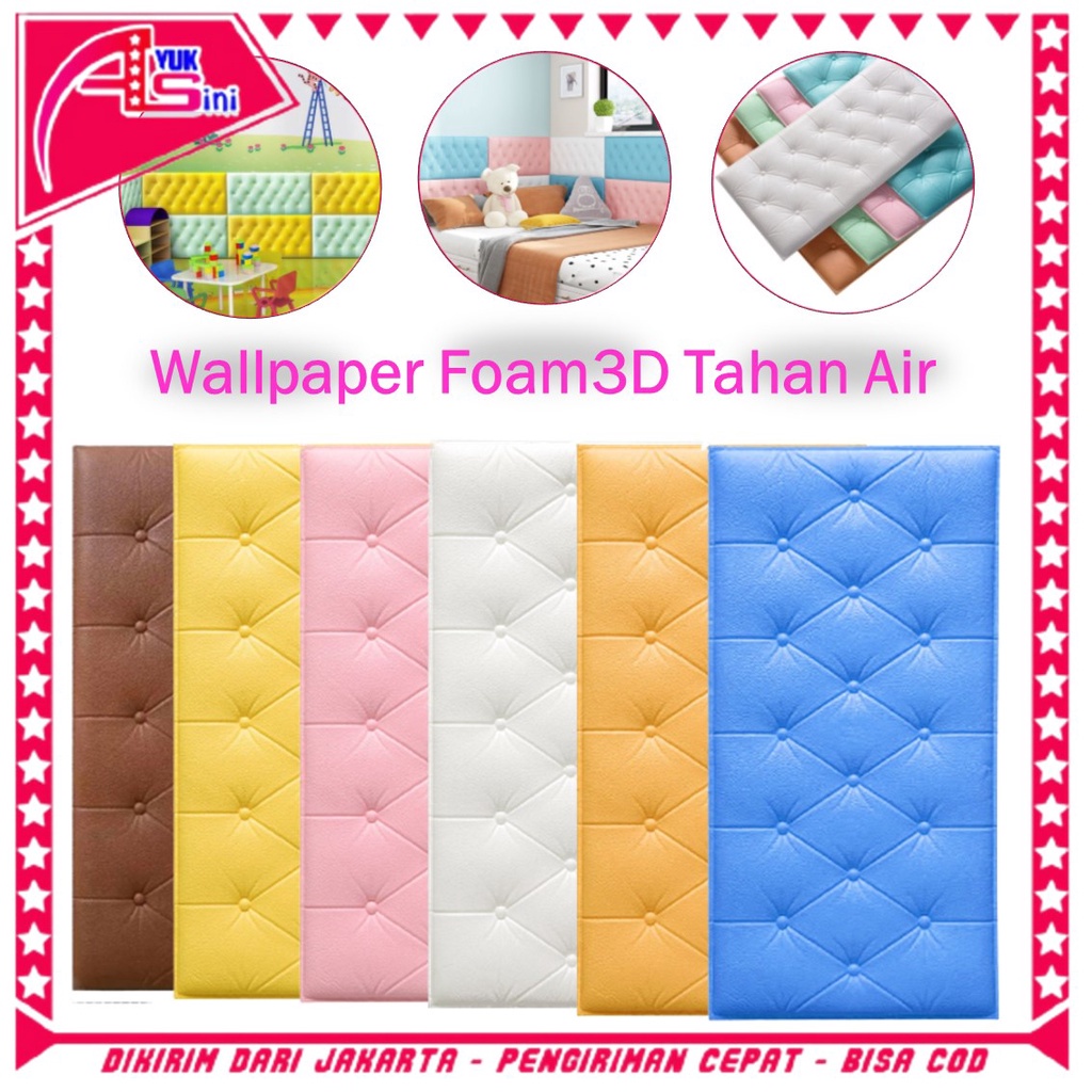 Jual AS Wallpaper Dinding 3D Foam Ukuran 60CM x 30CM Wall Border ...
