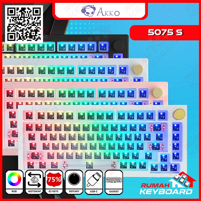 Jual AKKO 5075 - 75% - RGB - GASKET - BAREBONE - MECHANICAL KEYBOARD ...