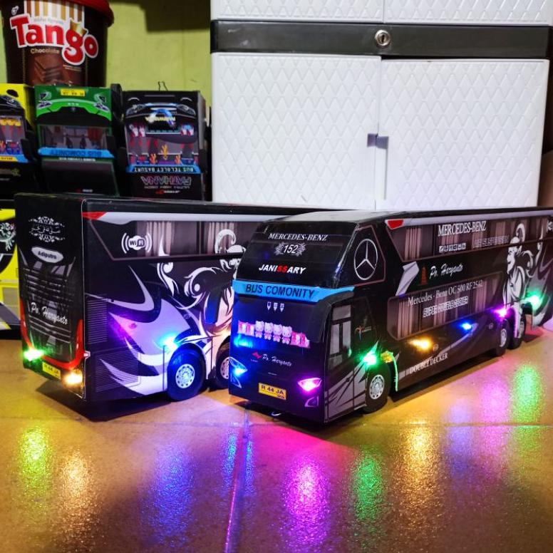Jual PREMIUM Miniatur Bus Tolelet Basuri full lampu ada 25 Nada ukuran ...