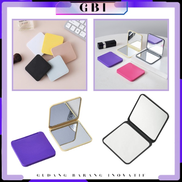 Jual GBI - Kaca Mini Travel Size Cermin Lipat 2 Sisi Persegi Polos Kaca ...