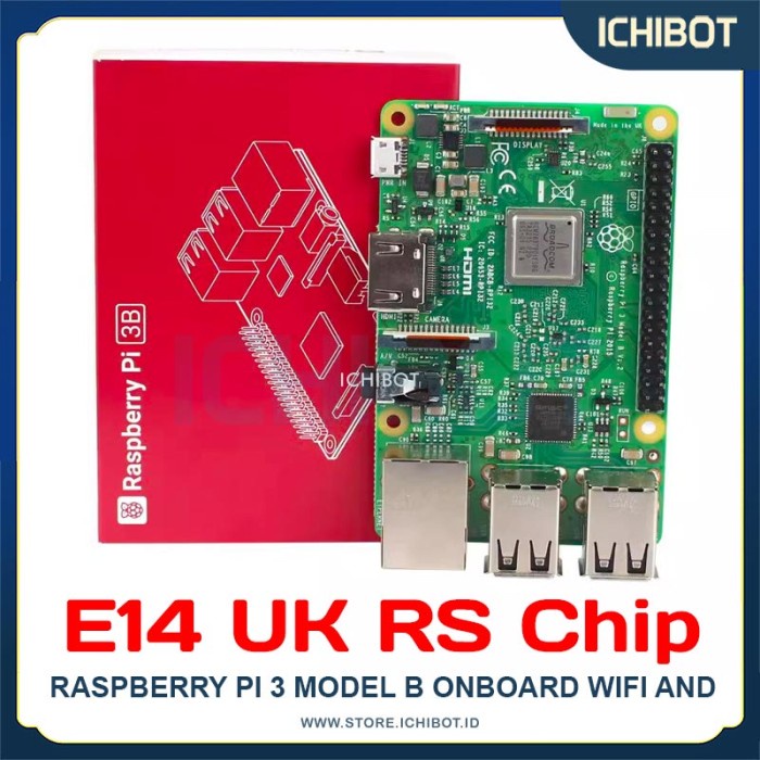 Jual Raspberry Pi 3 Model B onboard wifi and bluetooth E14 UK RS Chip | Shopee Indonesia