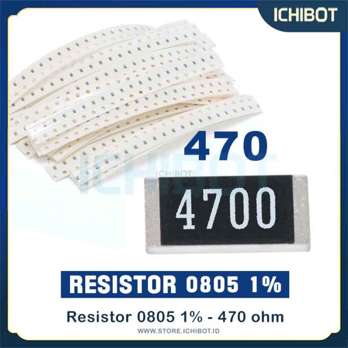 Jual Resistor 470R 470 Ohm 470Ohm 0805 Toleransi 1% SMD SMT (10Pcs ...