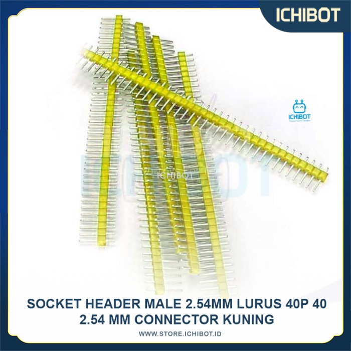 Jual Socket Header Male 2.54mm Lurus 40P 40 2.54 mm Connector Kuning ...