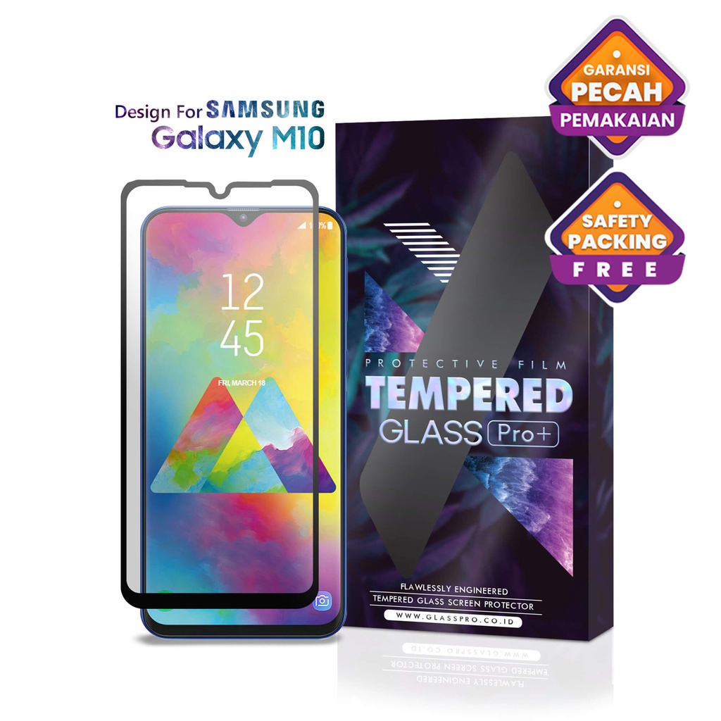 Jual GLASS PRO Tempered Glass Samsung Galaxy M10 Full Cover Anti Gores ...