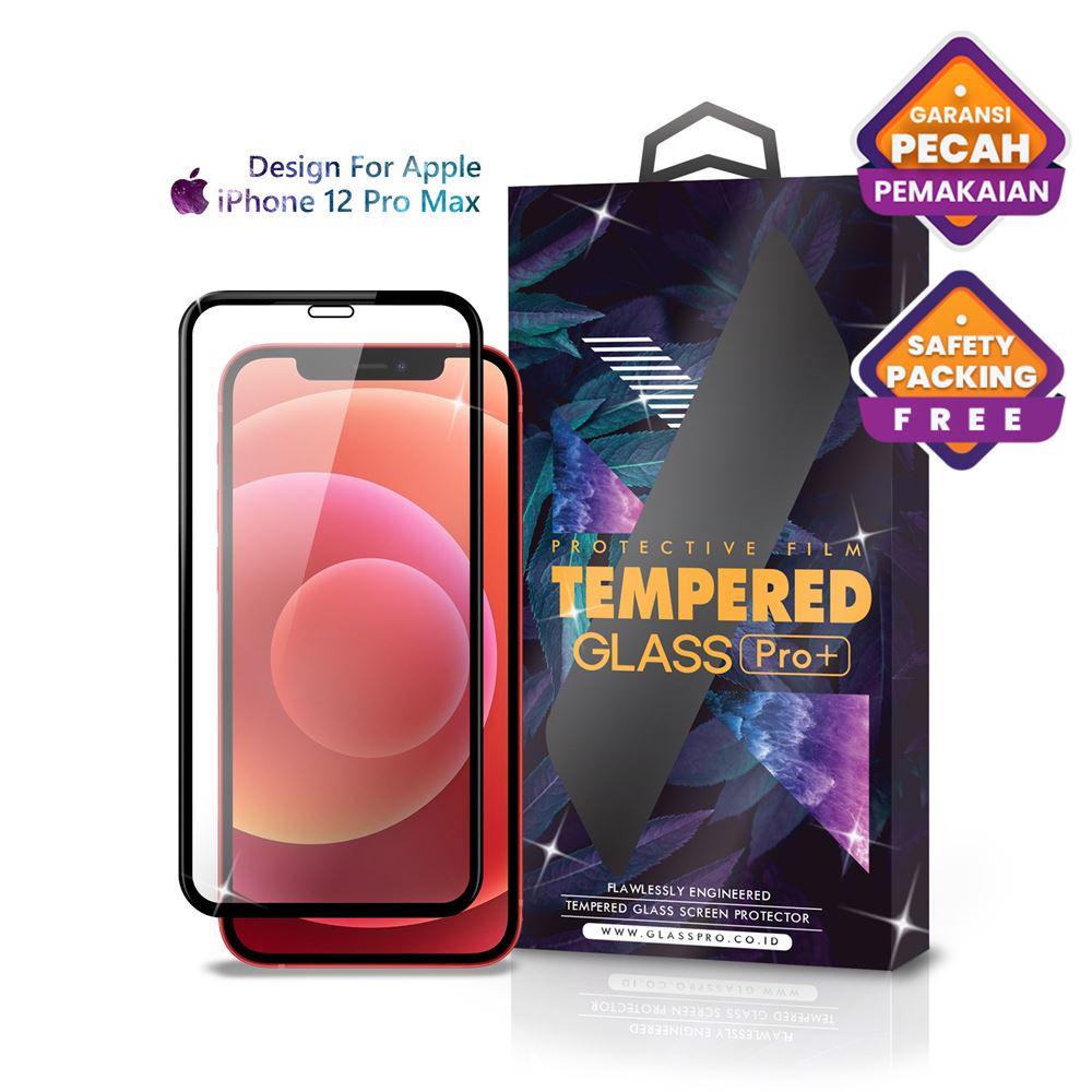 Jual Glass Pro Tempered Glass iPhone 12 Pro Max Full Cover - Premium ...