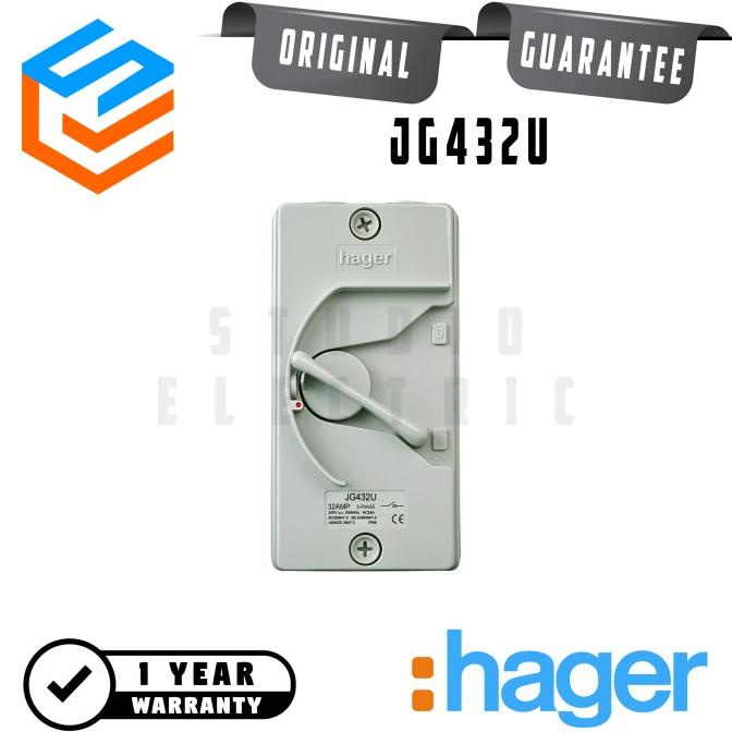 Jual Hager JG432U Utility Isolator Switch 4P 32A Isolating IP66 -27sg ...
