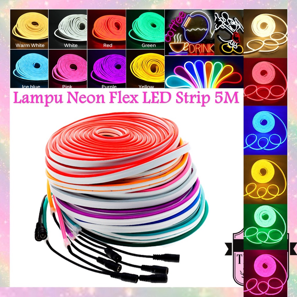 Jual STT Lampu Neon Flex LED Strip Selang Panjang 5M DC 12V Waterproof DIY Plafon Ceiling Indoor ...