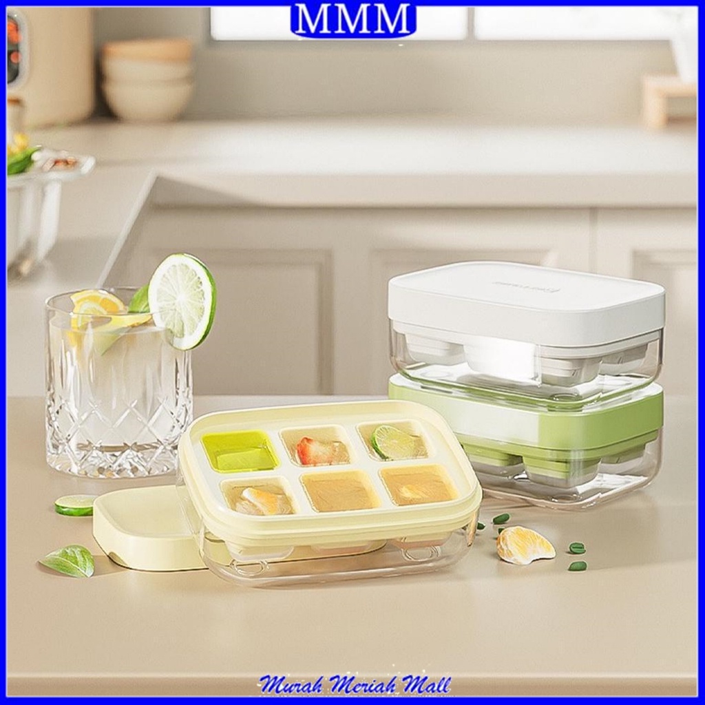 Jual MMM Cetakan Es Batu Cokelat Jelly 6 Sekat Mode Tekan Press Dengan ...