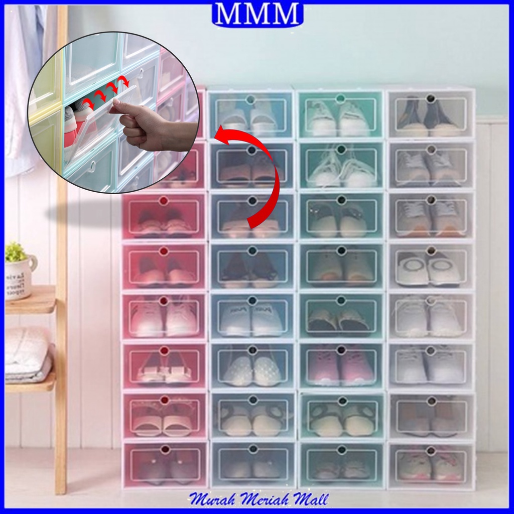 Jual MMM Kotak Sepatu Transparan Tebal Plus BUBBLE WRAP Serbaguna Shoes ...